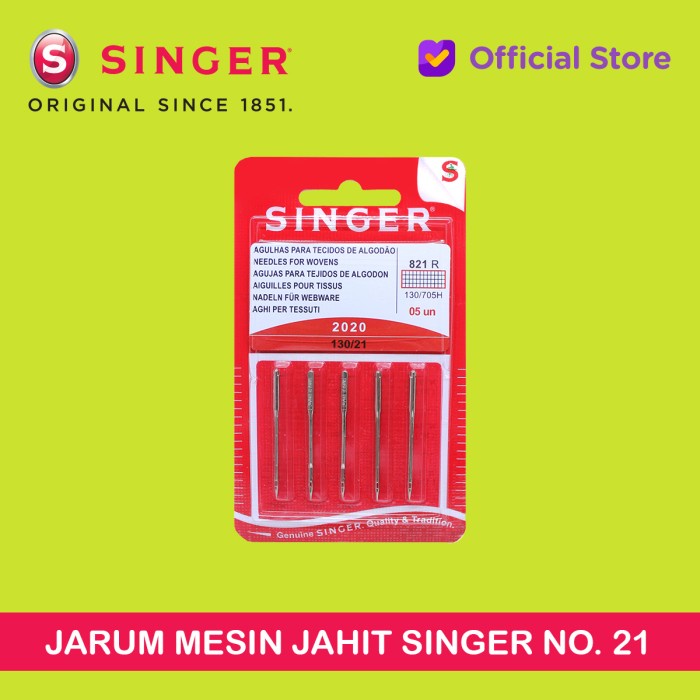 Jual Jarum Mesin Jahit SINGER 2020 (HAx1) No. 21 Blister Pack | Shopee ...