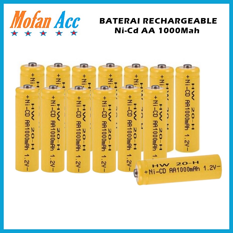 Jual BATERAI RECHARGEABLE AA NI-CD ISI ULANG A2 1000MAH BATTERY BATRE ...