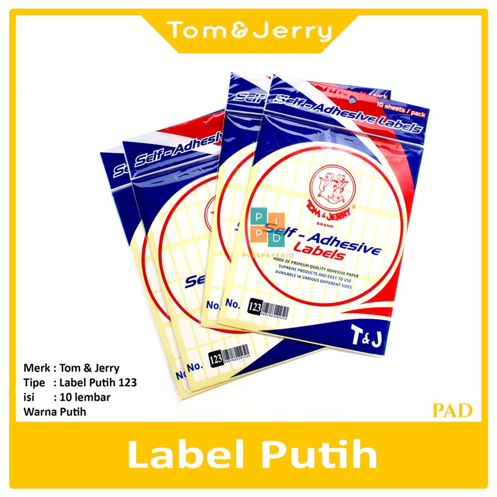 Jual TOM & JERRY - Label Paper Putih No.123 - Pad | Shopee Indonesia