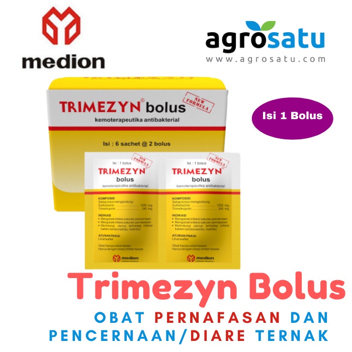 Jual Trimezyn Bolus Obat Batuk Pilek Infeksi Saluran Pencernaan Sapi ...