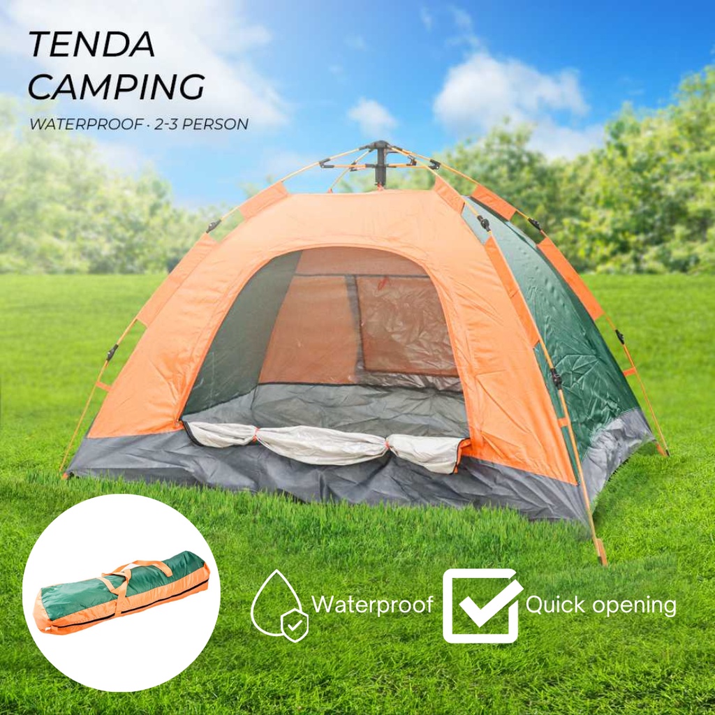 Jual Tenda Camping Lipat Otomatis Pop Up Portabel Anti Air & Angin 3-4 ...