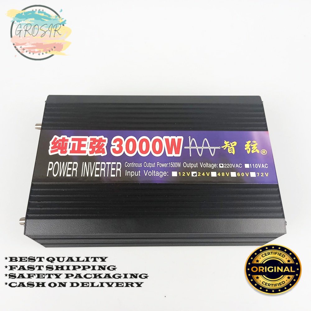 Jual [BAYAR DITEMPAT] SUNYIMA Pure Sine Wave Car Inverter DC 24V to AC ...