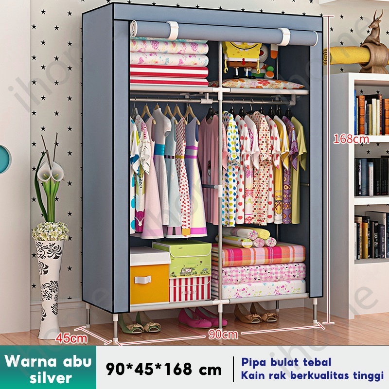 Jual Lemari Pakaian Kain Portable Lemari Baju Kain Anti Debu Rak Tempat ...