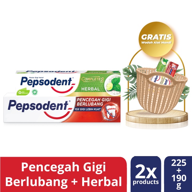 Jual Buy Pepsodent Pencegah Gigi Berlubang 225g & Pepsodent Herbal 190g ...