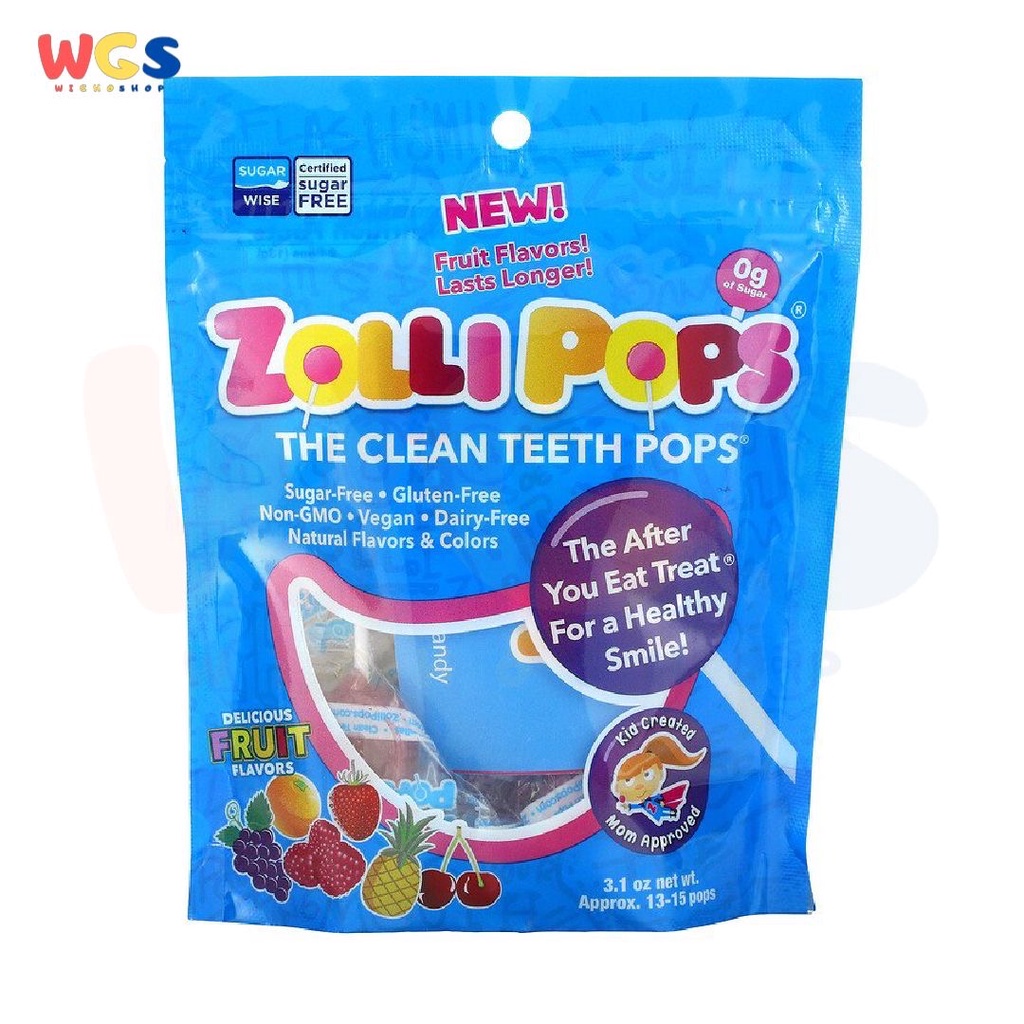 Jual Permen Zolli Pops Candy the Clean Teeth Pops Zero Sugar - Vegan ...