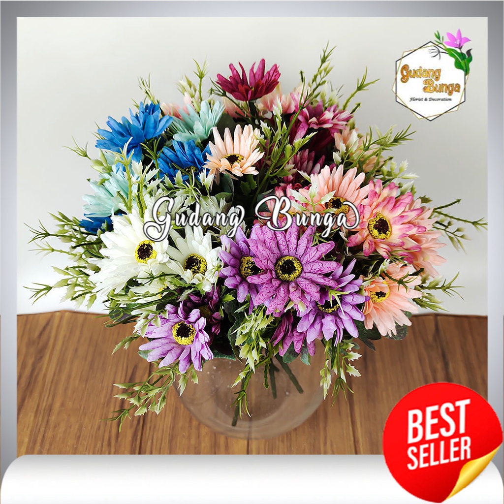 Jual Bunga Aster Holland Cabang 7 Daisy Flower Artificial Bunga Buket ...