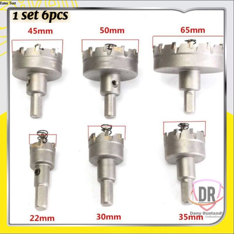Jual Mata Bor besi Plat 1 set 6pcs Holesaw TCT Hole Saw Carbide TCT ...