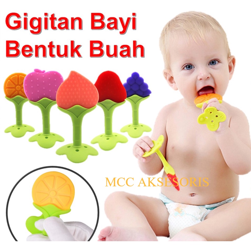 Jual MCC Teether Bahan Silikon Baby Fruit Teether Gigitan Teether ...