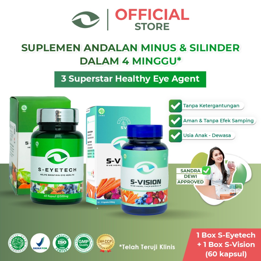 Jual Paket S-VISION + S-EYETECH ( Obat Herbal Mata Minus & Silinder ...