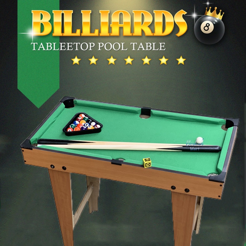 Jual Ukuran XL Meja Billiar Kayu Tinggi 120 x 60 x 76cm Full Set Stik ...