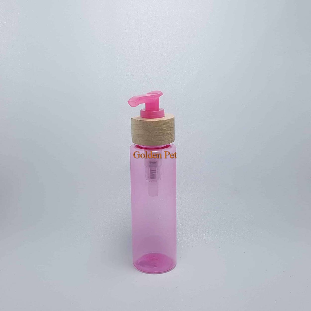 Jual Botol Pet 100 Ml Rf Panjang Merah Transparan Pump Lotion Uniq / Botol Plastik / Botol ...