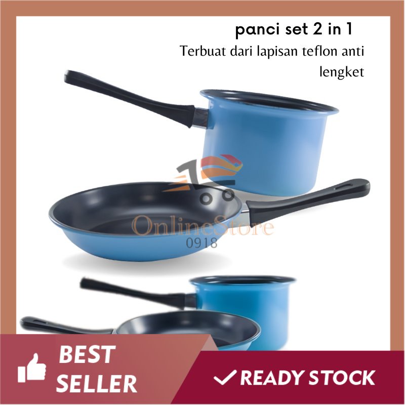 Jual OS - Satu SET Panci dan Teflon Murah / Set Milk Pan 14cm + Fry Pan ...