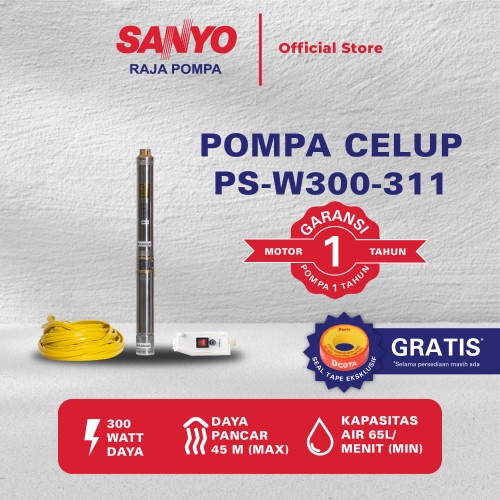 Jual SANYO Mesin Pompa Air Sumur Dalam Submersible Non Auto - PS-W300 ...