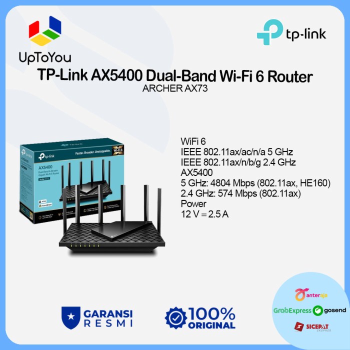 Jual TP-Link Archer AX73 AX5400 Dual-Band Gigabit Wi-Fi 6 Router ...
