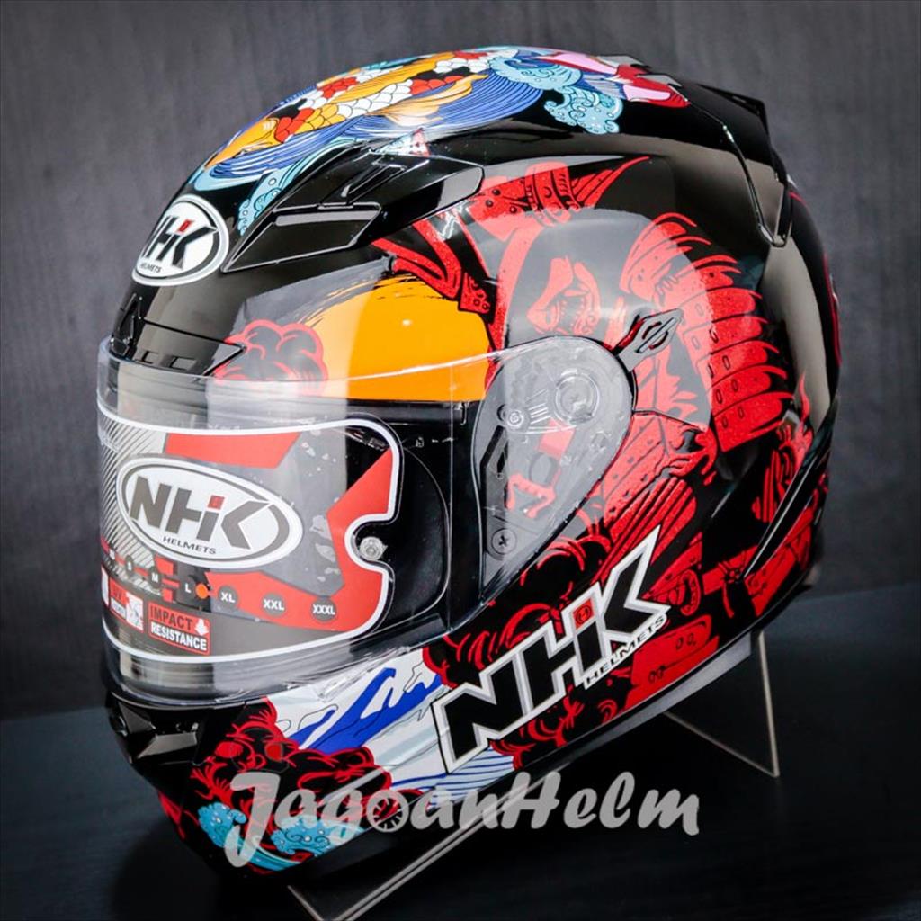 Jual NHK HELM RX9 SAMURAI | BLACK RED | RX-9 DOUBLE VISOR | Shopee ...