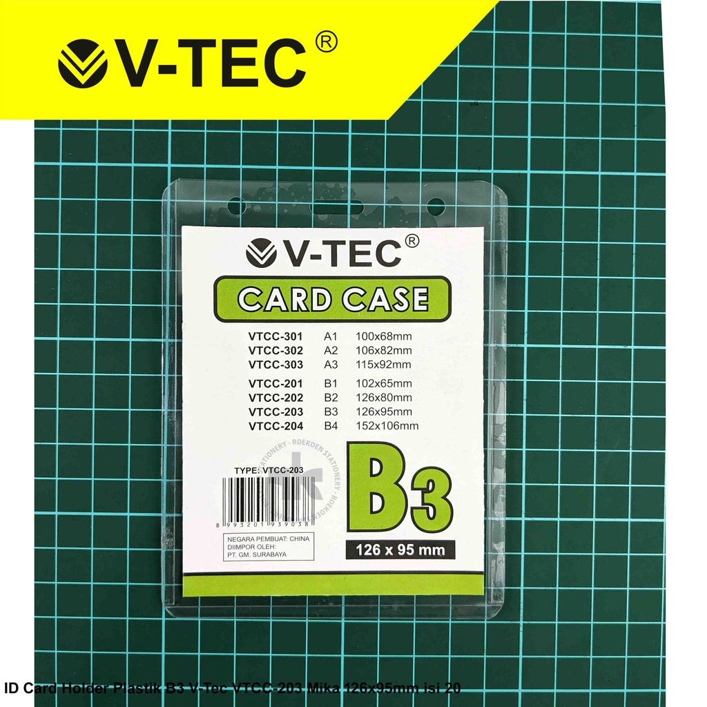 Jual V-Tec ID Card Holder Mika B3 Vertikal 95x126mm VTCC-203 isi 20 | Shopee Indonesia