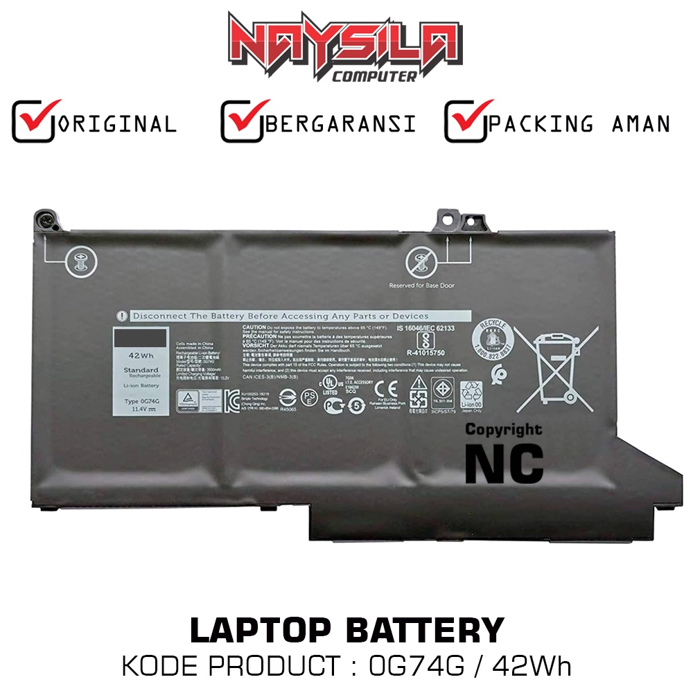 Jual Baterai Original Dell Latitude 5300 5310 7300 7400 (42Wh) 0G74G ...