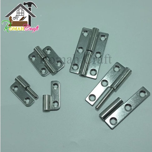 Jual Engsel lepas stainless 4x3x0.2cm Engsel plat H pintu lemari copot ...