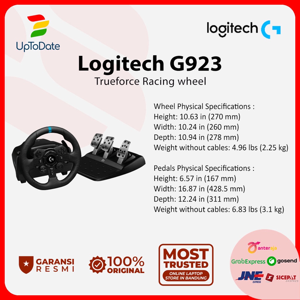 Jual Logitech G923 True Force Steering Wheel and Pedals for PC, PS4 and ...