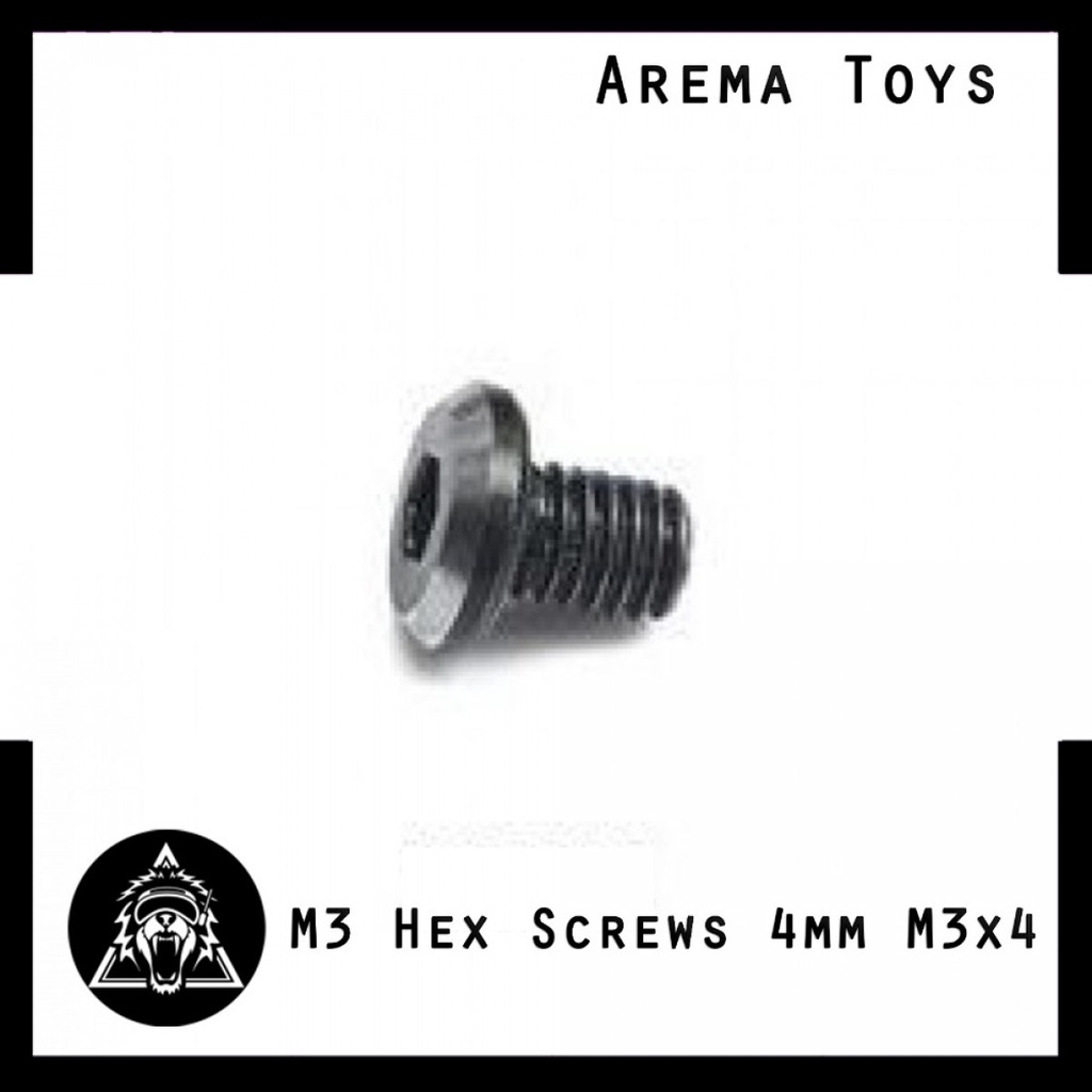Jual M3*4 M3 Hex Screws 4mm M3x4 Black Alloy Steel Baut L Bolt Socket ...