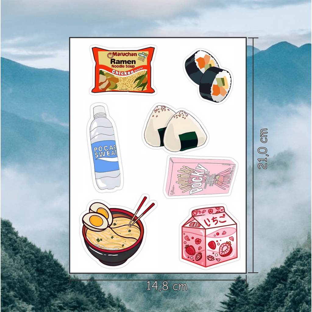 Jual Stiker pack Japan Food Jajanan Jepang aksesoris hp, laptop helm, tumbler Anti Air | Shopee ...