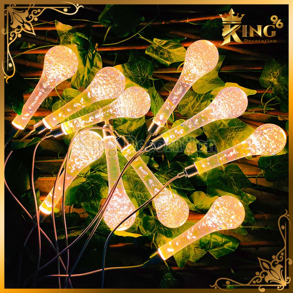 Jual Lampu Mic Gantung 1 Set Isi 10 Akrilik Lampu Tetes Air Kristal ...