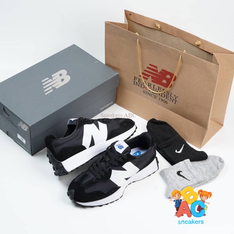 Jual Sepatu 327 WS327CPG Black white Sneakers ABC | Shopee Indonesia