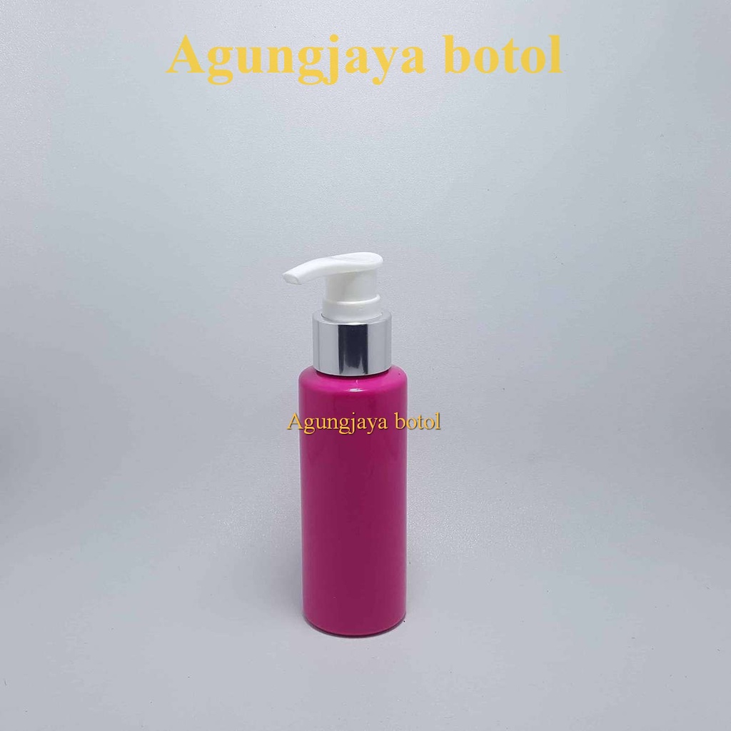 Jual Botol Pet 100 ml RF Pendek Merah Tutup Pump Lotion / Botol Plastik ...