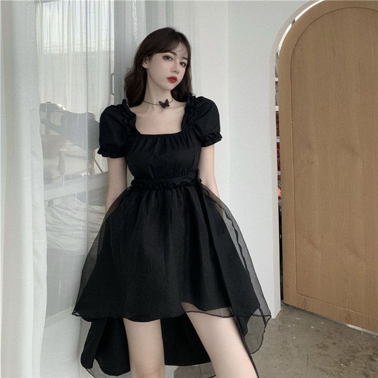 Jual Short front and long back dresses, fluffy skirts, slimming dresses ...