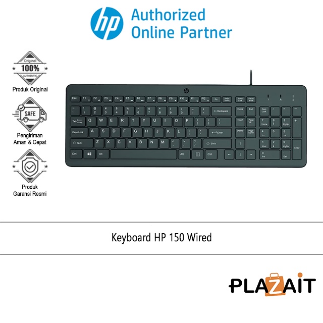 Jual Keyboard HP 150 Wired Slim Design - Garansi Resmi | Shopee Indonesia