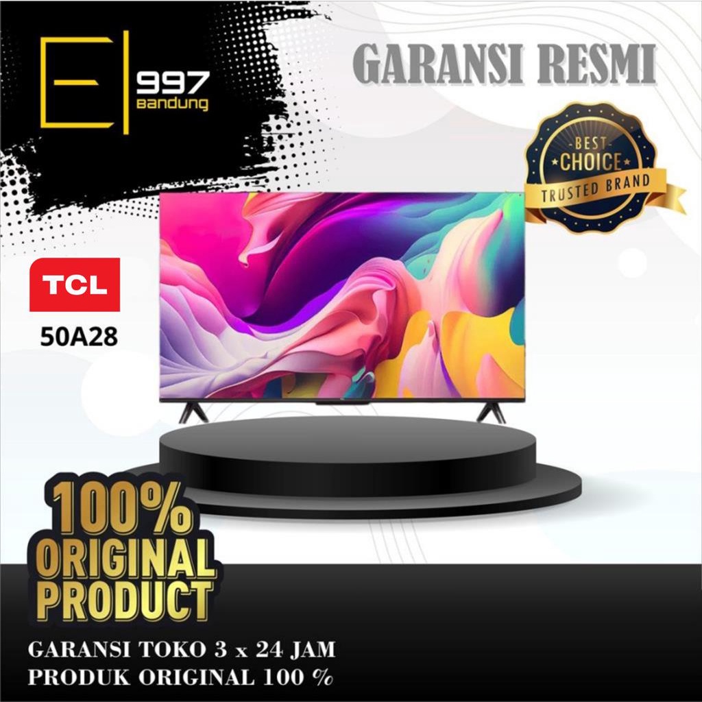 Jual TCL LED TV 50A28 , 50 INCH SMART ANDROID GOOGLE TV 4K UHD | Shopee ...