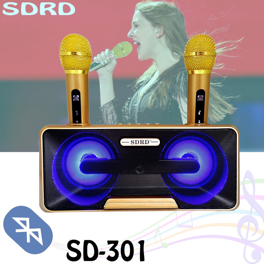 Jual Speaker Bluetooth SDRD SD-301 + 2 Mic Wireless / SD301 Wireless ...