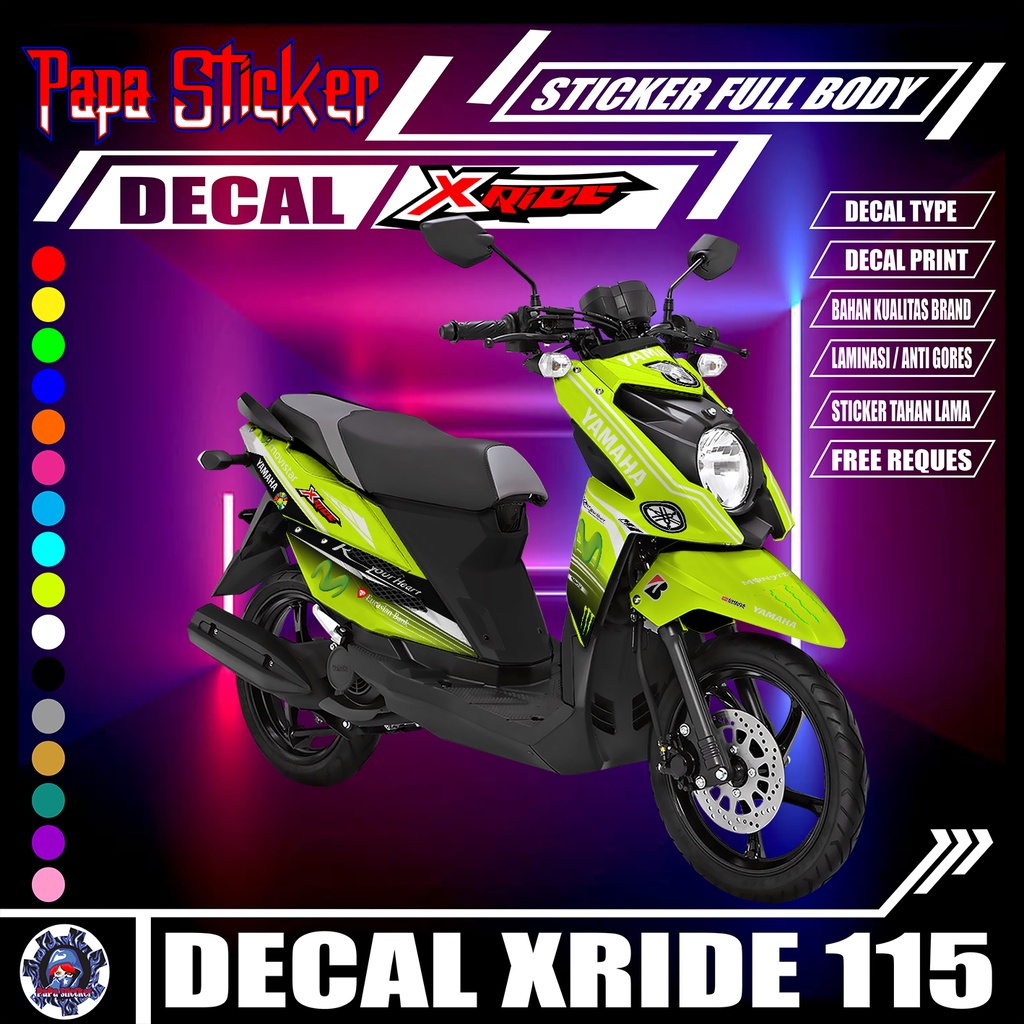 Jual DECAL STICKER XRIDE 115 VARIASI FULL BODY YAMAHA XRIDE 115 STICKER ...