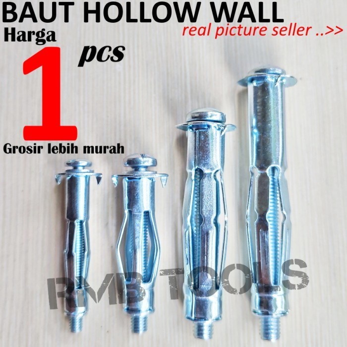 Jual Hollow Wall Anchor M5x45 / Baut Gypsum Hollow Wall Angkur M5x45 ...