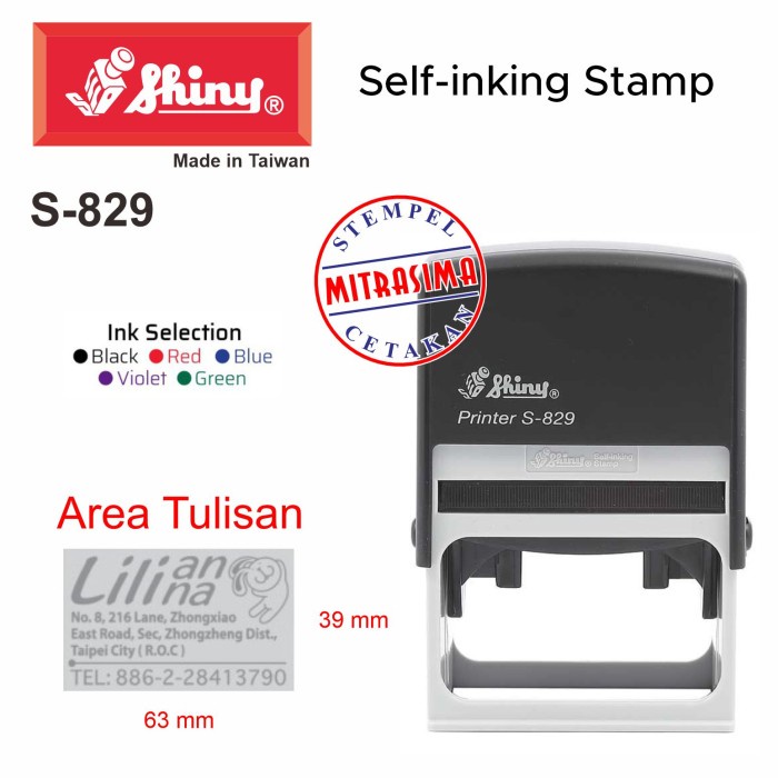 Jual Stempel Shiny S-829 ( Shiny bentuk persegi S829Tipe S 829 ) | Shopee Indonesia