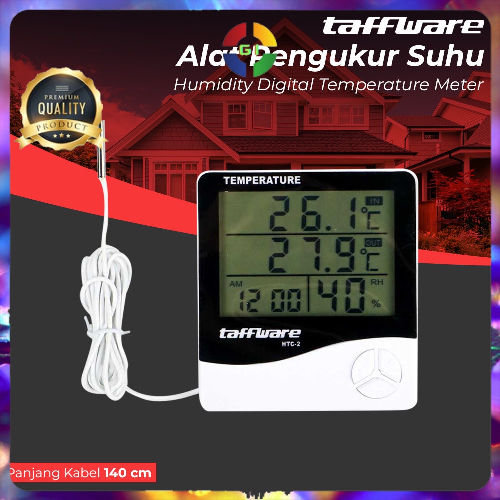 Jual Alat Pengukur Suhu Humidity Digital Temperature Meter Clock White ...