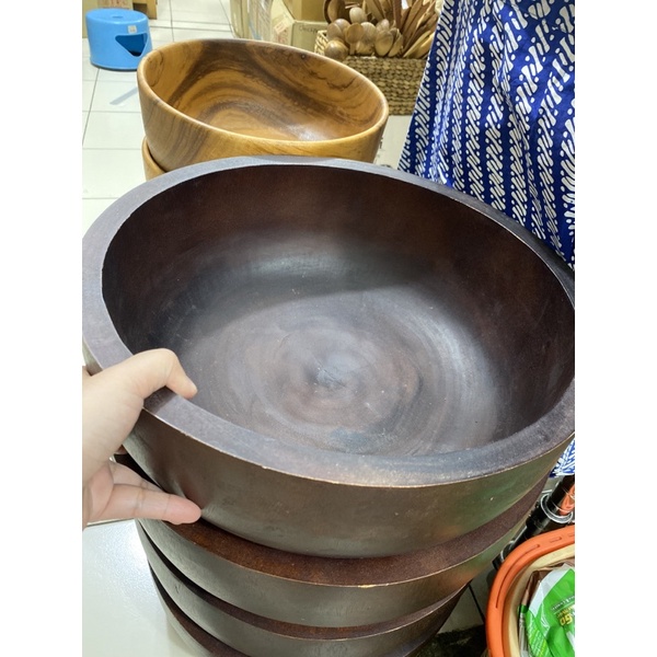 Jual Wooden Giant Bowl Diameter 40cm / Mangkuk Kayu Besar (CitraFood ...