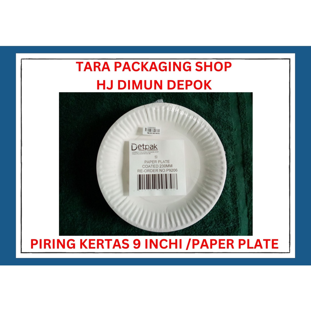 Jual PIRING KERTAS 9 INCHI /PAPER PLATE ISI 50 | Shopee Indonesia