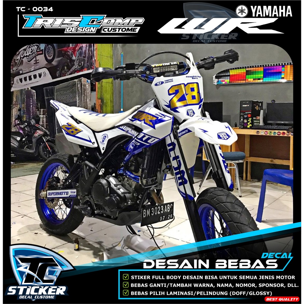 Jual Decal Sticker WR 155 Kombinasi Gold/Flow/Stabillo Desain Bebas ...