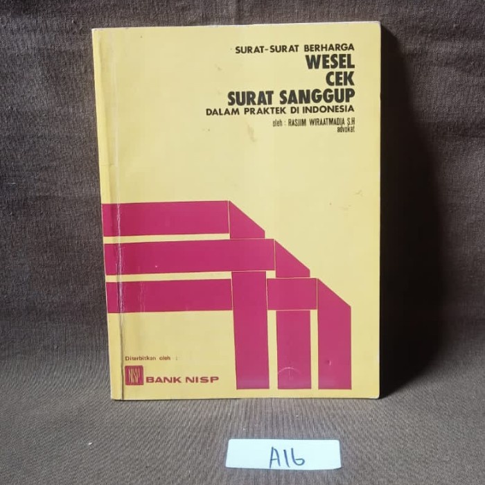 Jual Surat-surat Berharga Wesel Cek Surat Sanggup Dalm Praktek Di ...