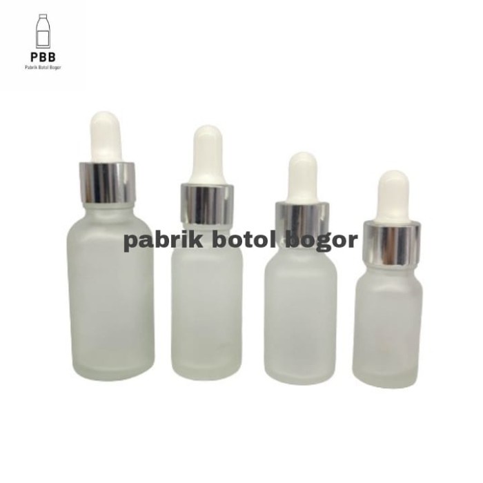 Jual Botol kaca Pipet Serum 10ml Frosted ring silver 15ml 20 ml 30ml ...