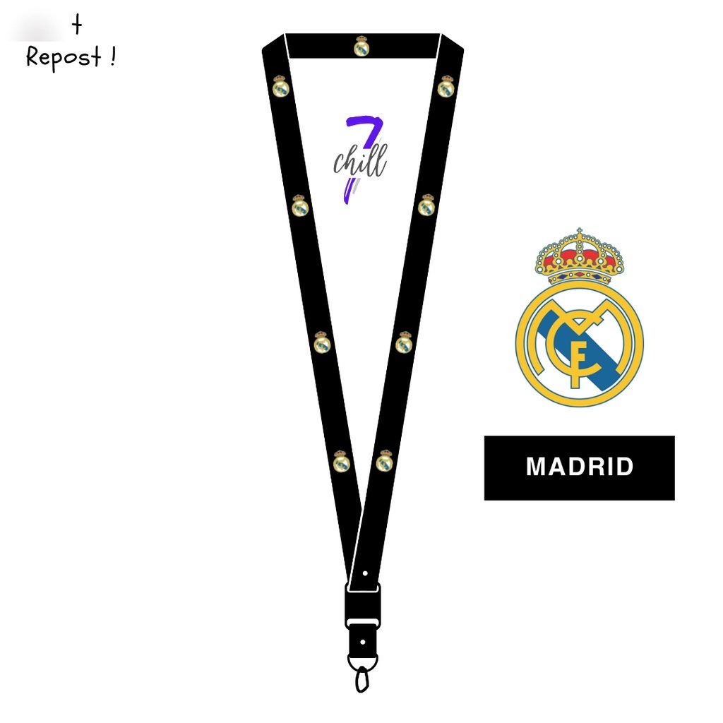 Jual Lanyard Real Madrid ID Card Custom Bola Tali Gantungan Pods Name ...