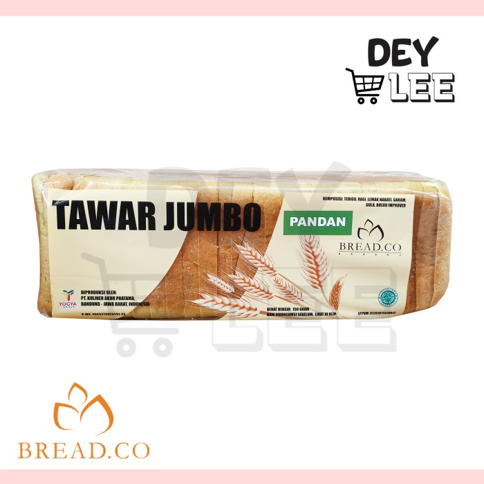 Jual BREADCO Roti Tawar Jumbo PANDAN 750gr Halal Bandung | Shopee Indonesia