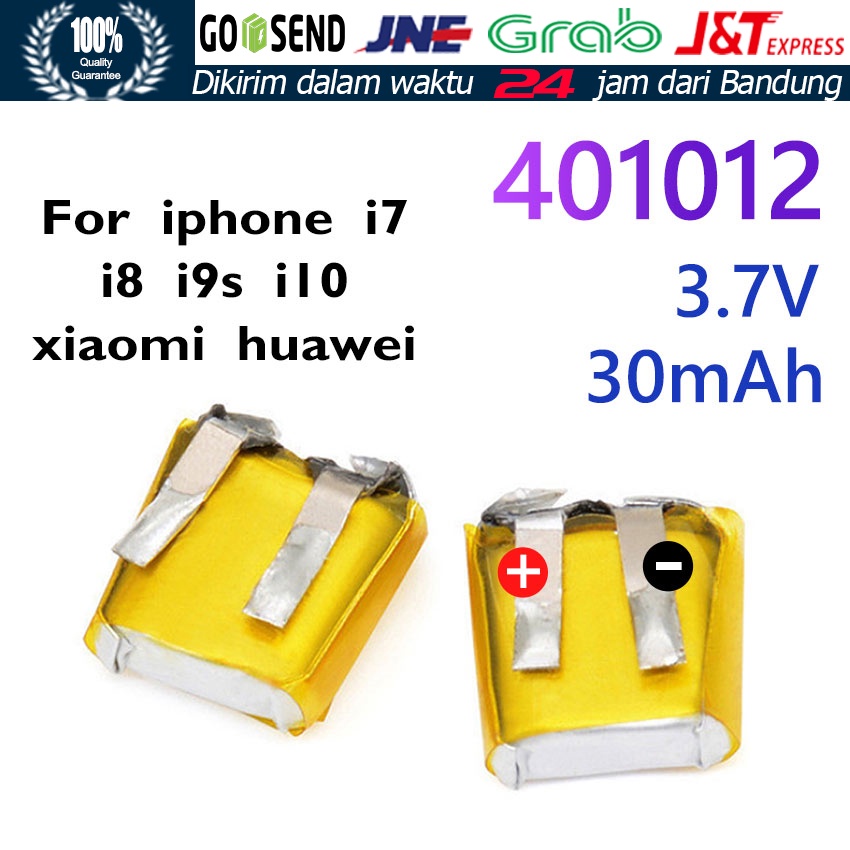 Jual 30mah 3 7v Rechargeable Lithium Polimer Lp 401012 Baterai Untuk