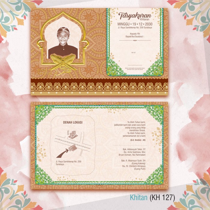 Jual Blangko Undangan SUNAT / KHITANAN ANAK / SUNANTAN / KHITAN KH 127 ...