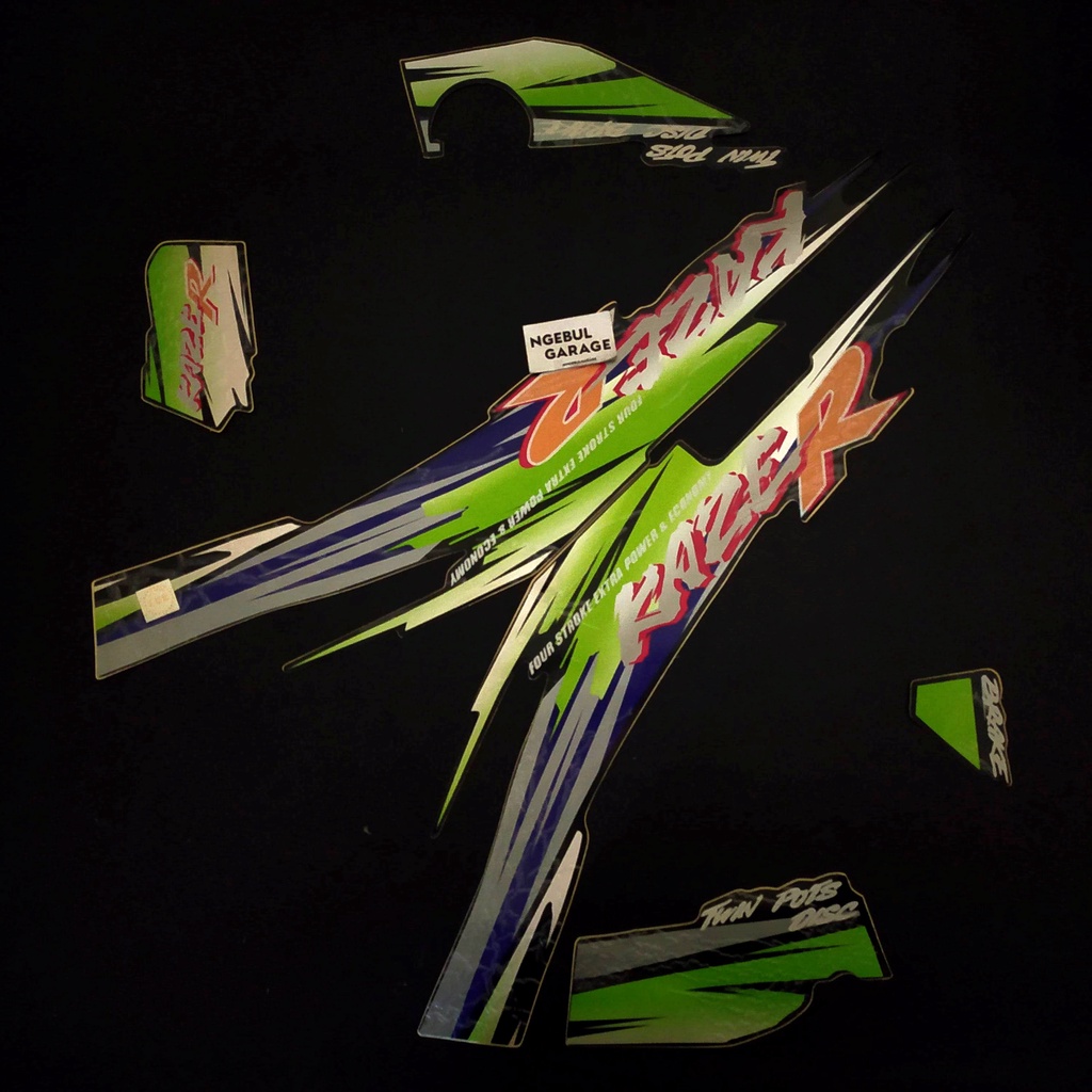 Jual Stiker Kaze R 1997 Striping KAWASAKI IMI HIJAU SILVER ORANYE ...