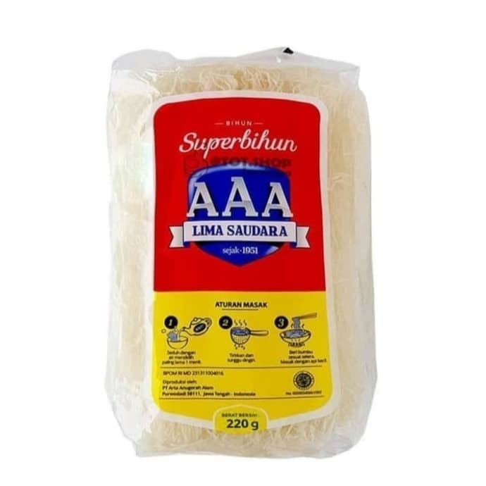 Jual Bihun Super Bihun AAA Lima Saudara - 220 Gram | Shopee Indonesia