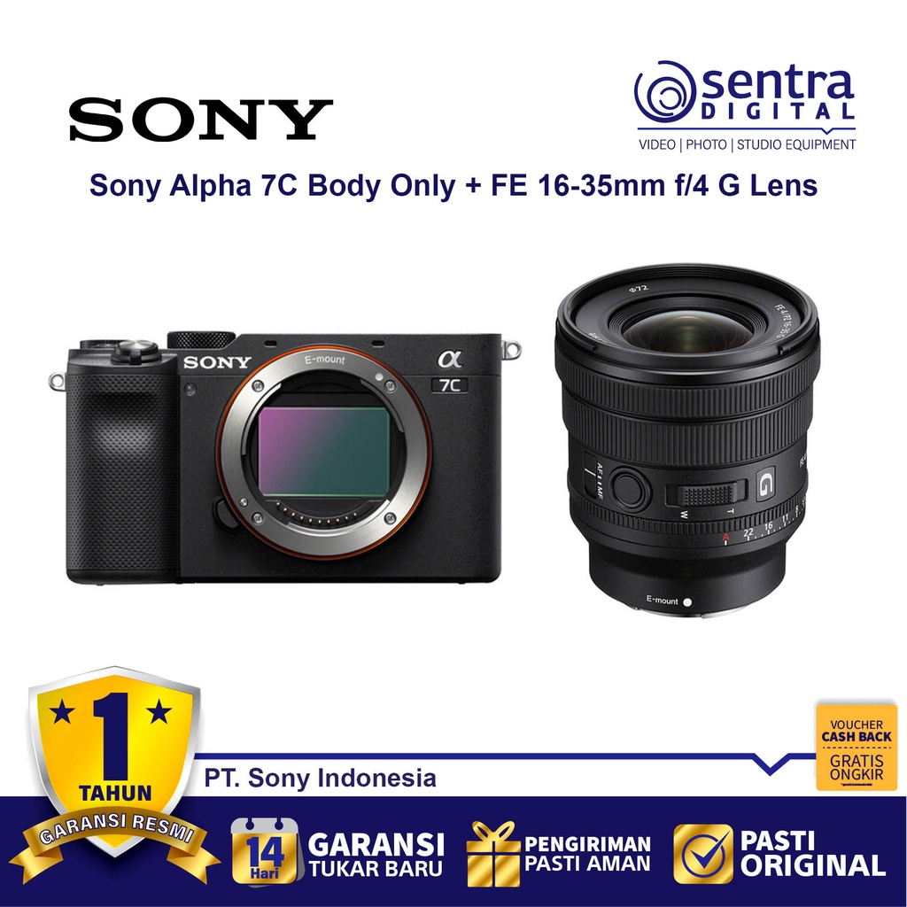Jual Sony Alpha 7C / A7C Body Only Black Bundling with FE PZ 16-35mm f ...