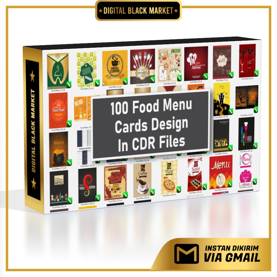 Jual ID99102 - 100 New Food Menu Cards Design For Corel Draw | Shopee ...
