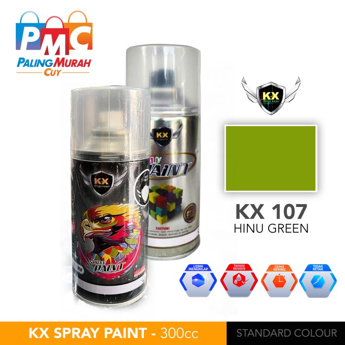 Jual Cat Semprot Aerosol / Pylox KX Autocare Paint - KX 107 HINU GREEN ...